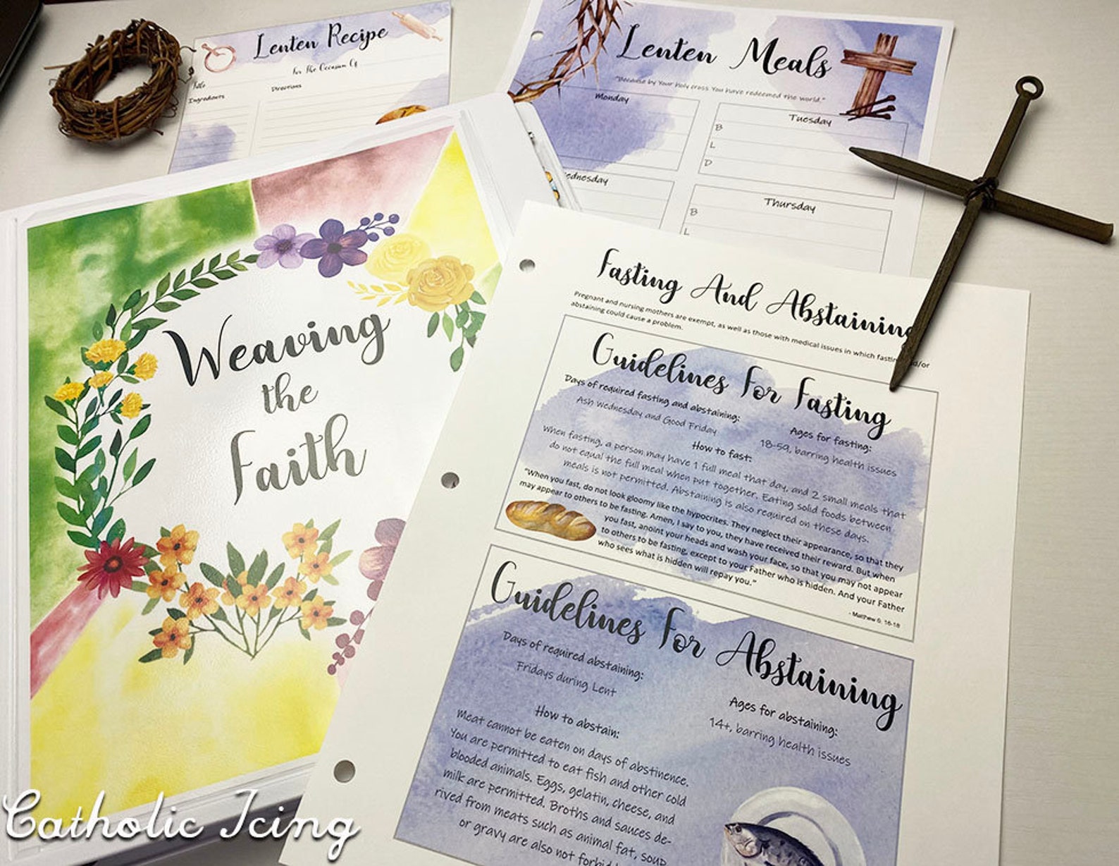Lenten Meal Planner: Catholic Recipe Cards & Planning Pages (printable ...
