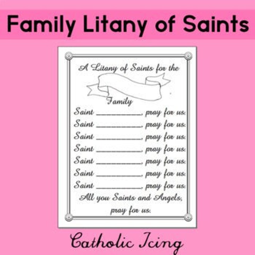 Family Litany of Saints Printable - Instant Download | No-prep Activity ...