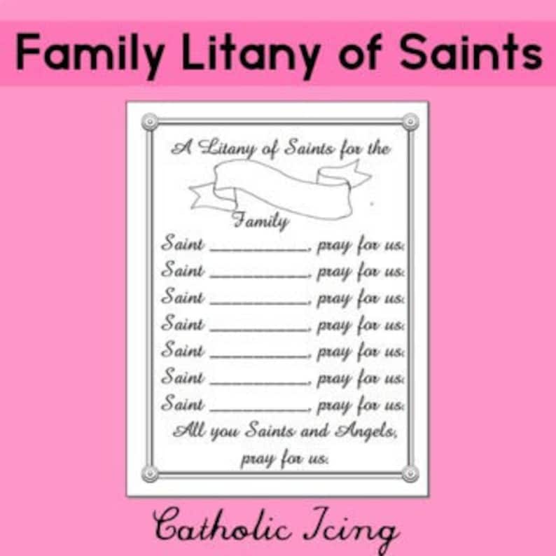 Family Litany of Saints Printable - Instant Download | No-prep Activity ...