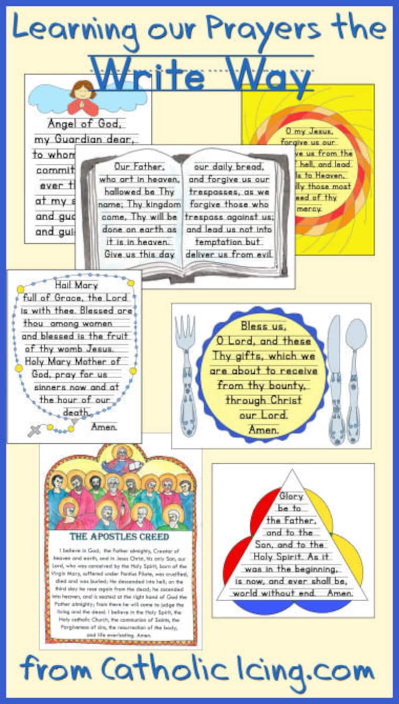 Learning Our Prayers the Write Way - Catholic Prayers Handwriting ...