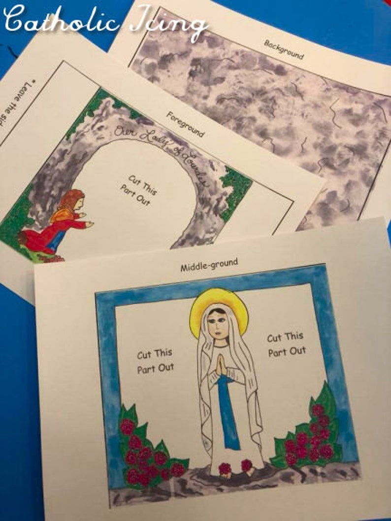Our Lady of Lourdes Printable Diorama Craft - Etsy
