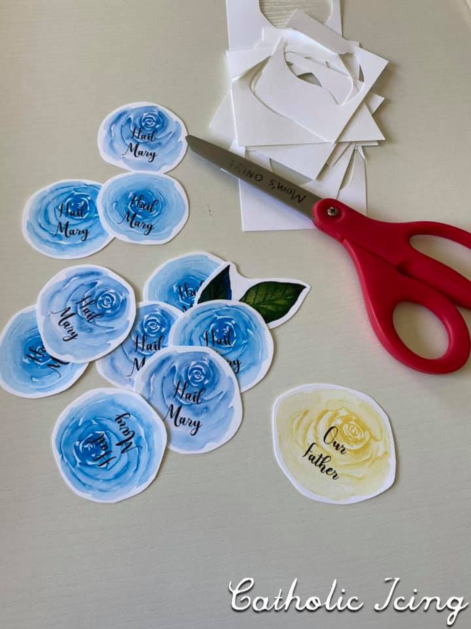 Rosary Roses Craft Printable | Etsy