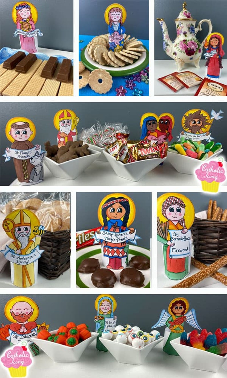 Printable Saint Food Labels for Kids: Catholic Feast Days (instant ...