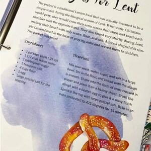 Lenten Pretzel Recipe Printable Set | Instant Download - Etsy