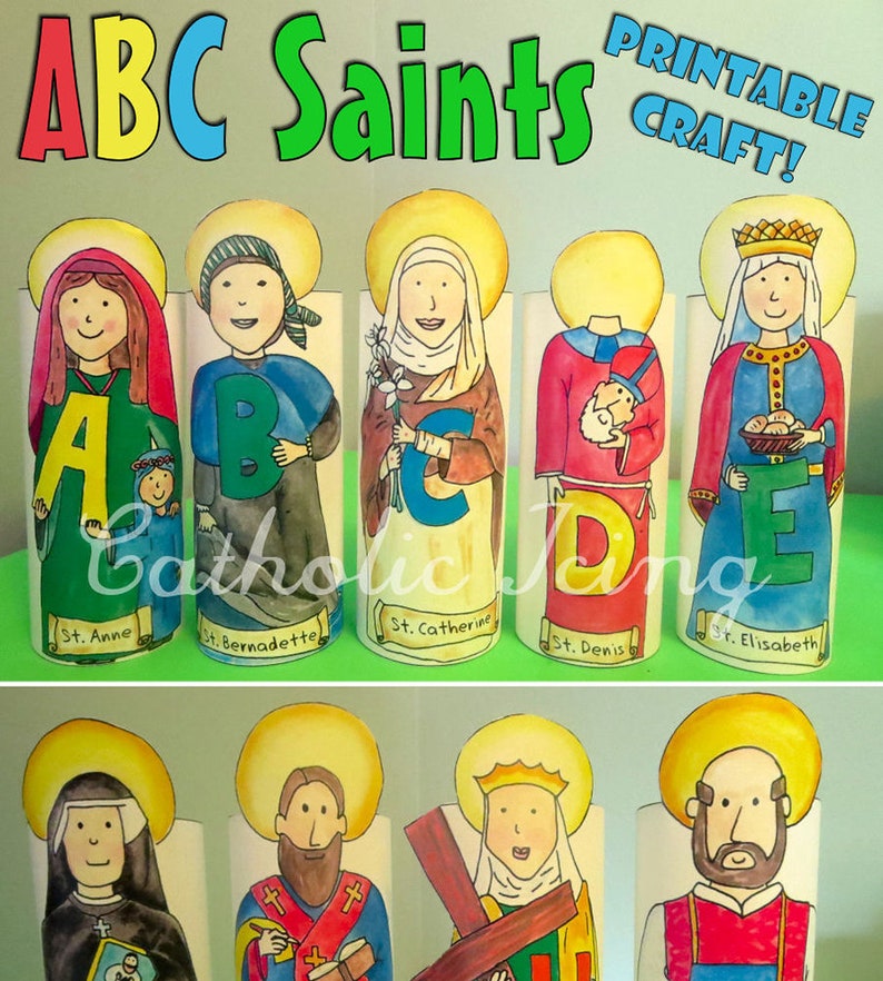 ABC Catholic Saints Printable Craft - Etsy