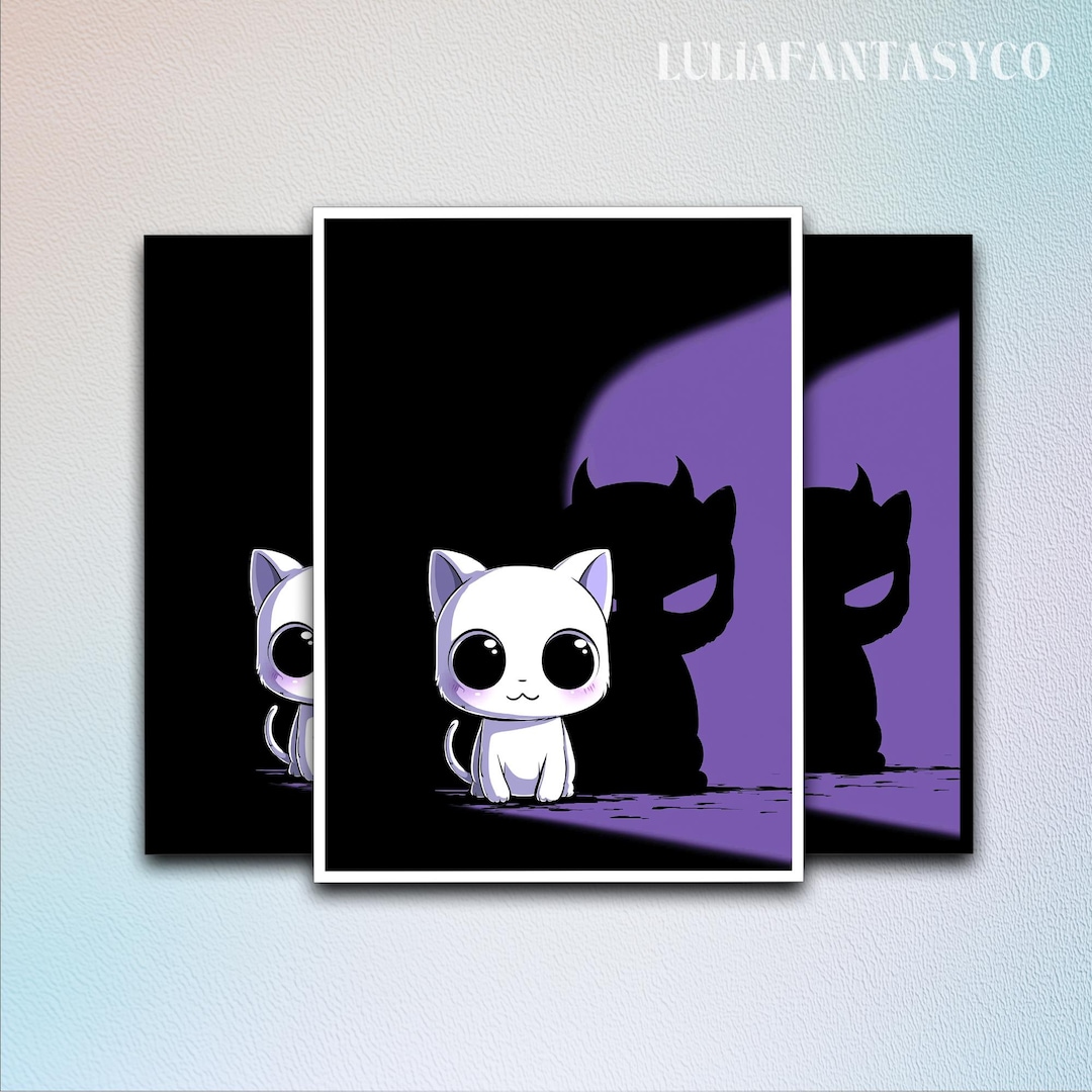 Cute Cat and Devil Cat MTG Card Sleeve Matte,tcg Card Sleeve Protector ...