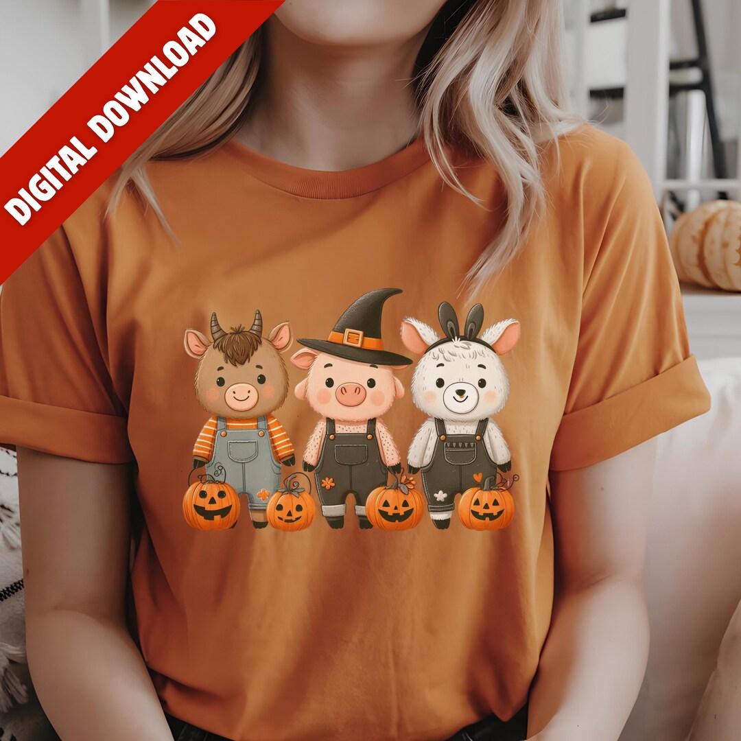 Farm Animal Halloween PNG Download Cute Fall Costume Clipart | Cow Pig ...