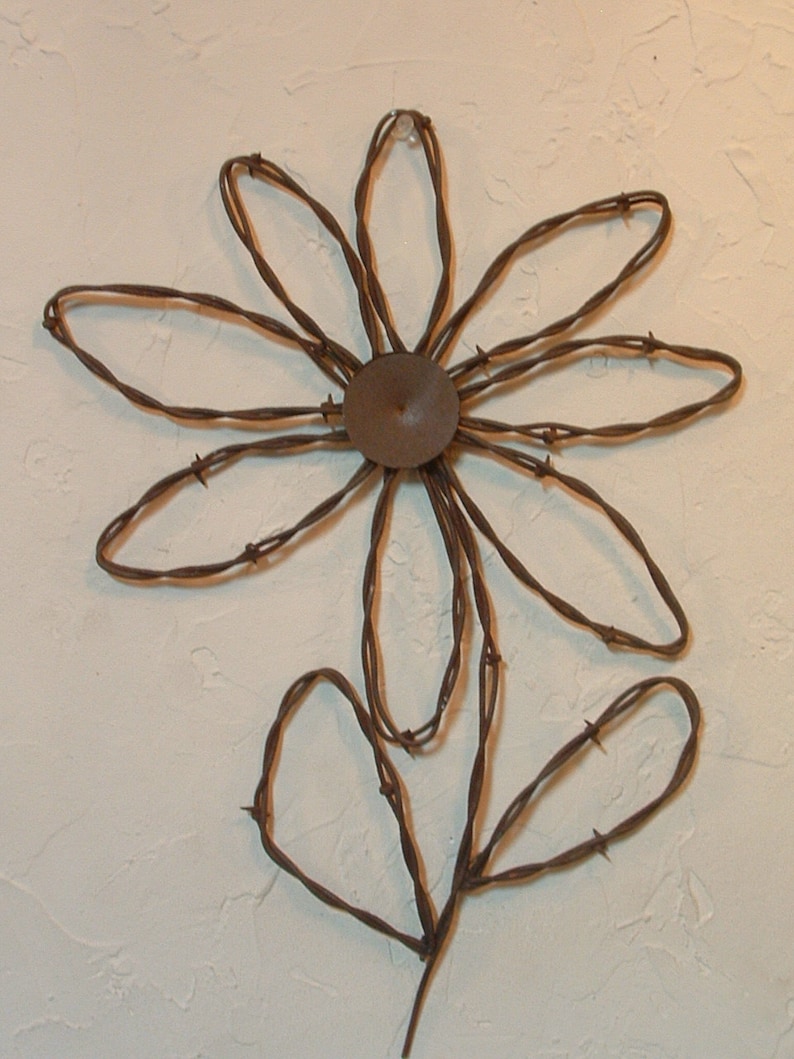 Sunflower: Rustic Western Rusty Barbed Wire Sunflower Wall Decor - Etsy