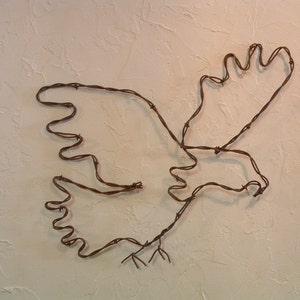 Bald Eagle in Flight Wall Decoration Made With Rusty Vintage Barbed ...