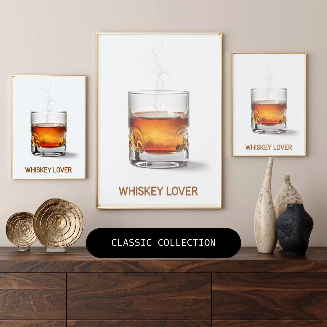 Whiskey Wall Art – Printable Bar Decor for Whiskey Lovers, Man Cave, or ...