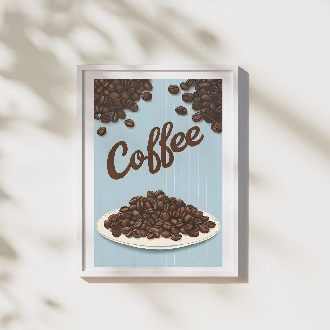 Early 2000s Coffee Poster – Y2K Aesthetic Printable Wall Art – Digital ...