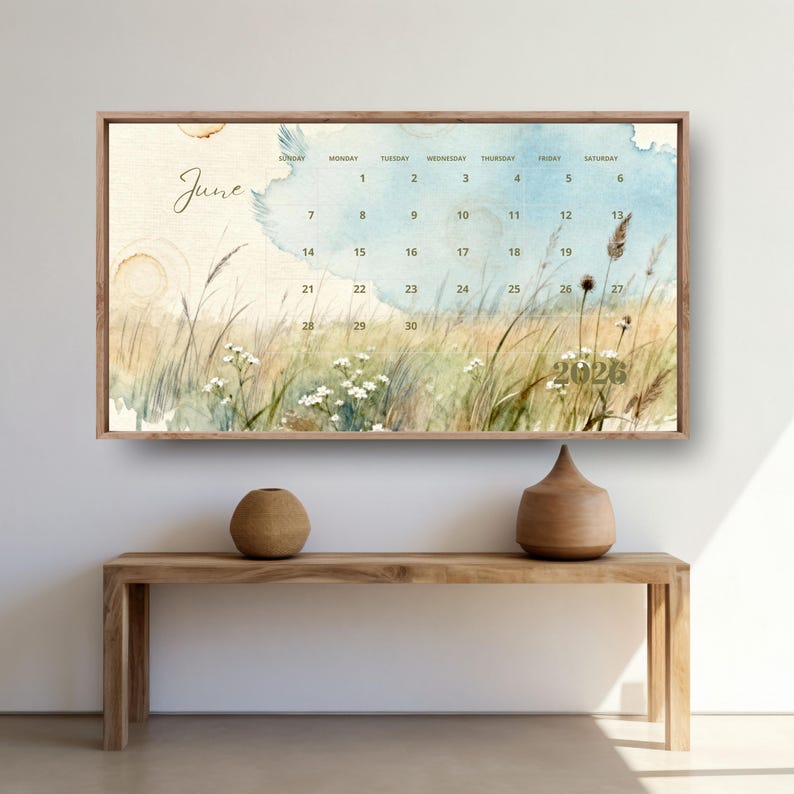 2026 Calendar Samsung Frame TV Art (digital Download), Vintage Blue ...