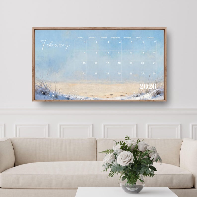 2026 Calendar Frame TV Patina Blue Landscape Art 13 Months Bundle ...
