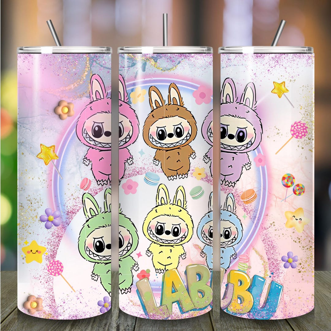 Labubu Cartoon 20oz Skinny Tumbler Wrap PNG - Etsy