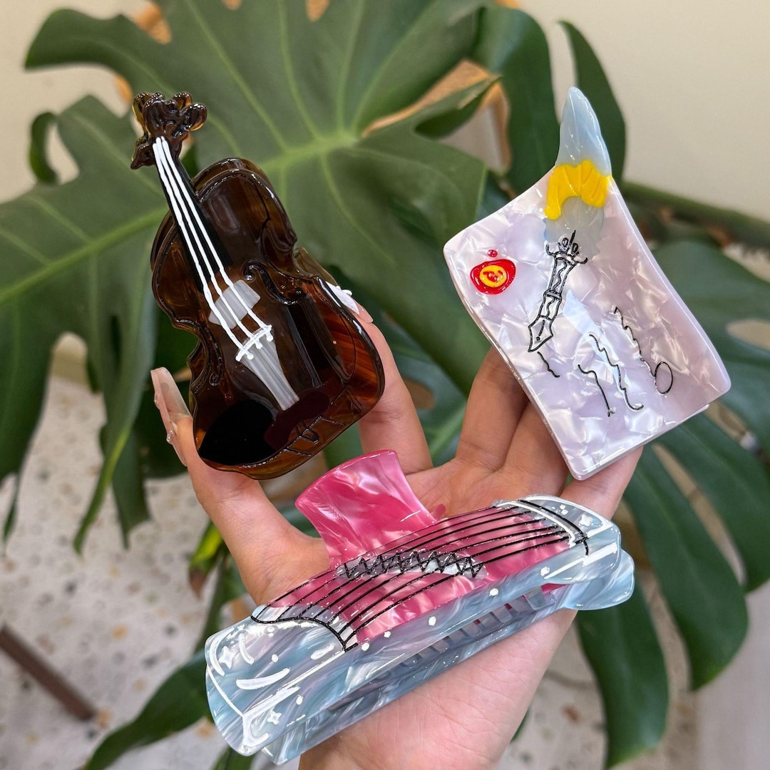 Guitar Claw Clips, Note Hair Claw Clip,pianoclaw Clip, Acetate Hair ...