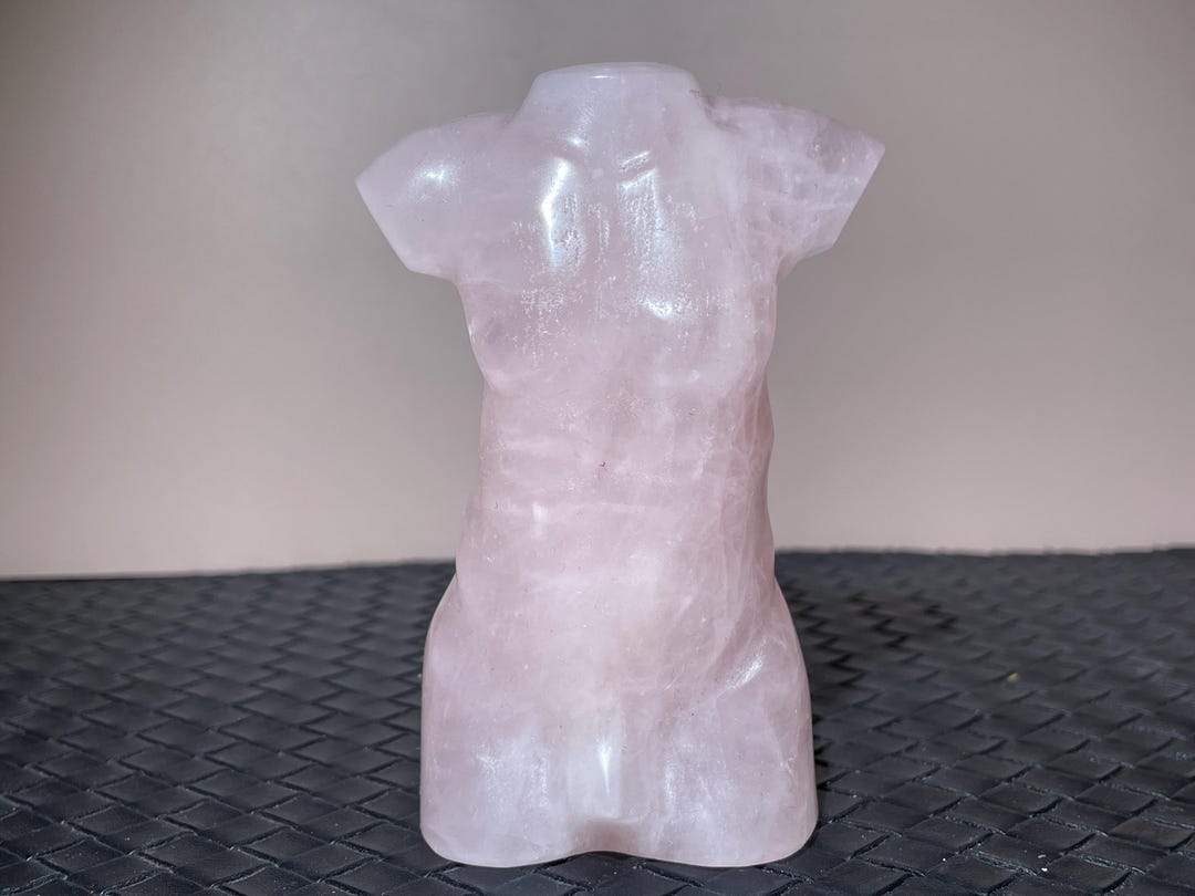 Pink Quartz Goddess Body Crystal: Carved Natural Stone Decor - Etsy