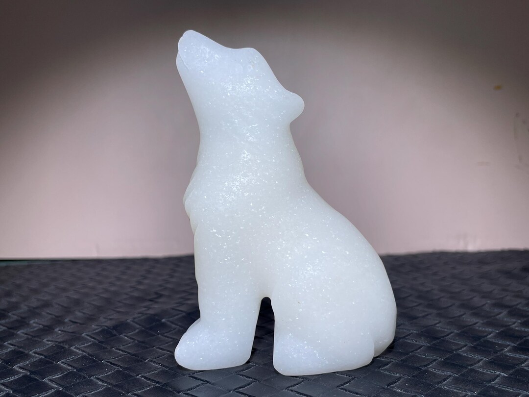 Hand Carved White Jade Wolf Skull: Crystal Healing Decor - Etsy