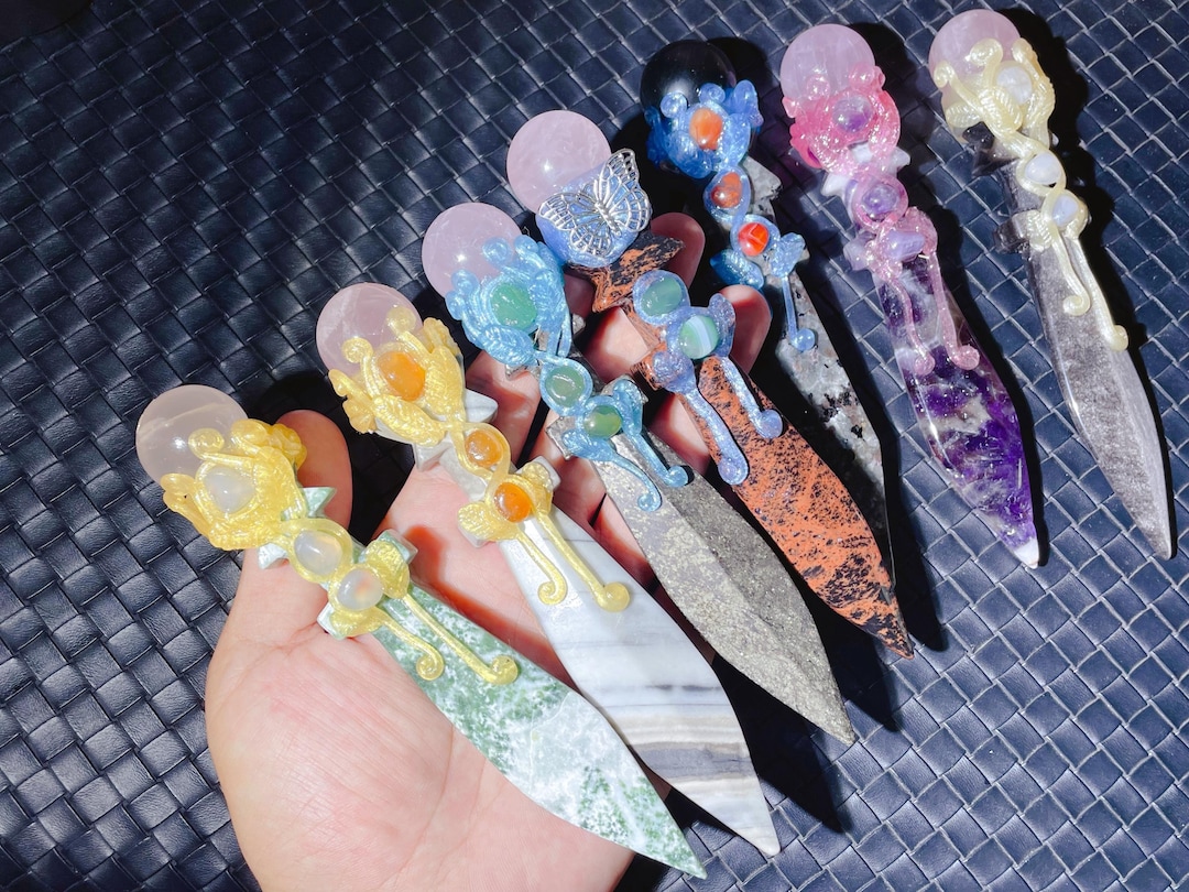 Hand Carved Amethyst Crystal Dagger, Quartz Skull, Home Decor - Etsy