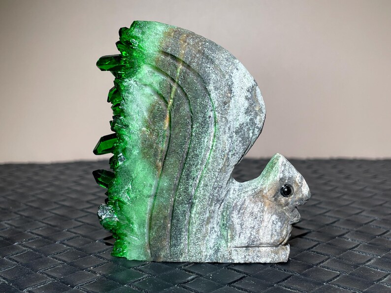 Natural White Quartz Squirrel Skull: Hand Carved Crystal Healing Decor ...