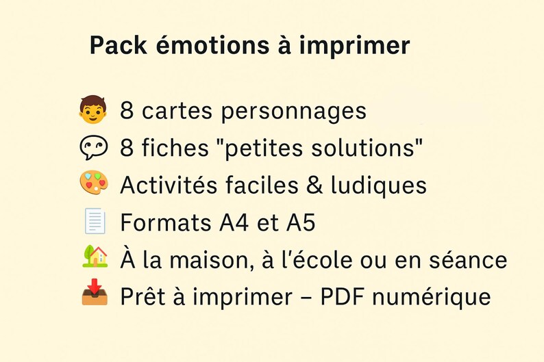 8 Children's Emotion Management Cards - Printable PDF A4 A5 - 8 Cute ...