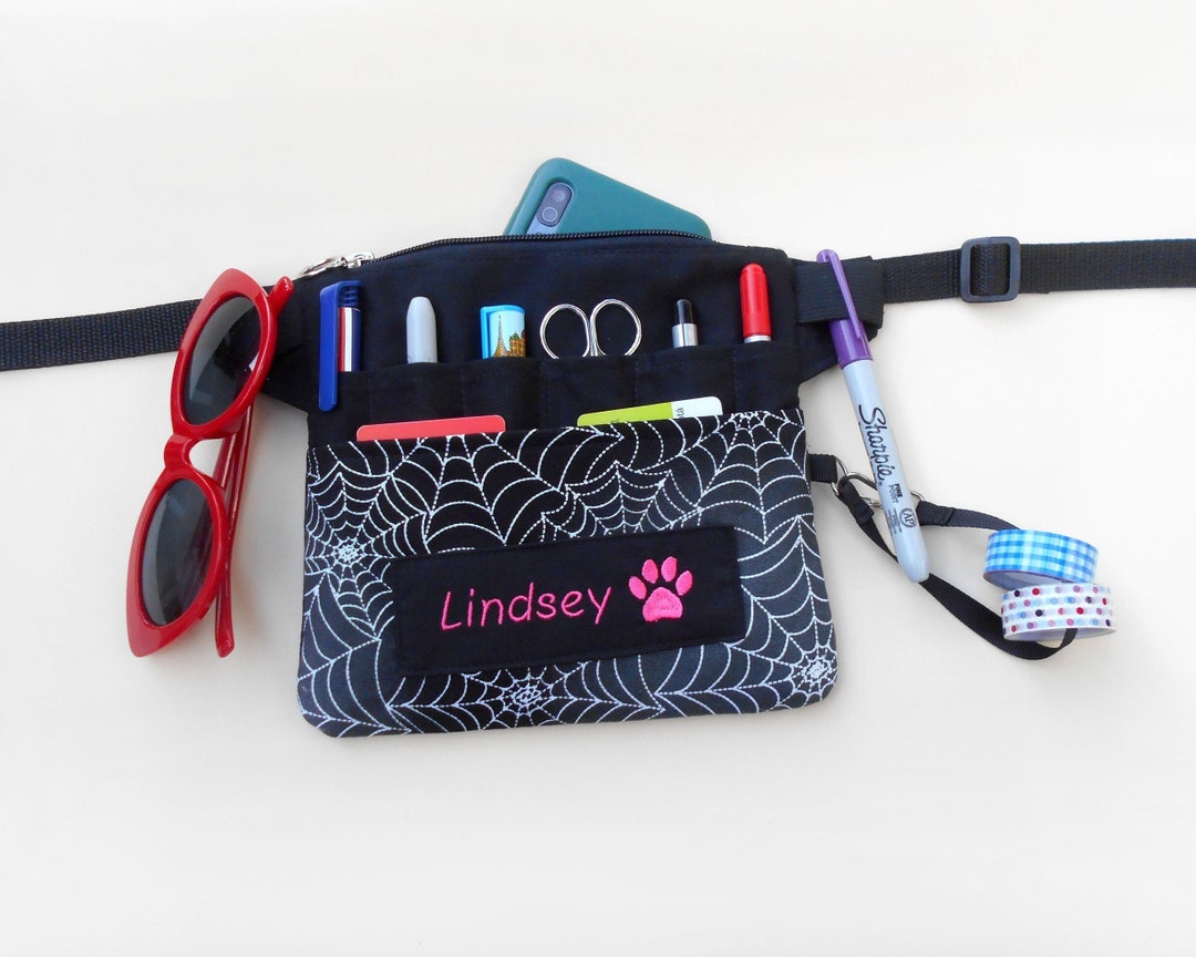 Personalized Hip Bag, Vet Tech Fanny Pack, Utility Belt Pouch in Cobweb ...