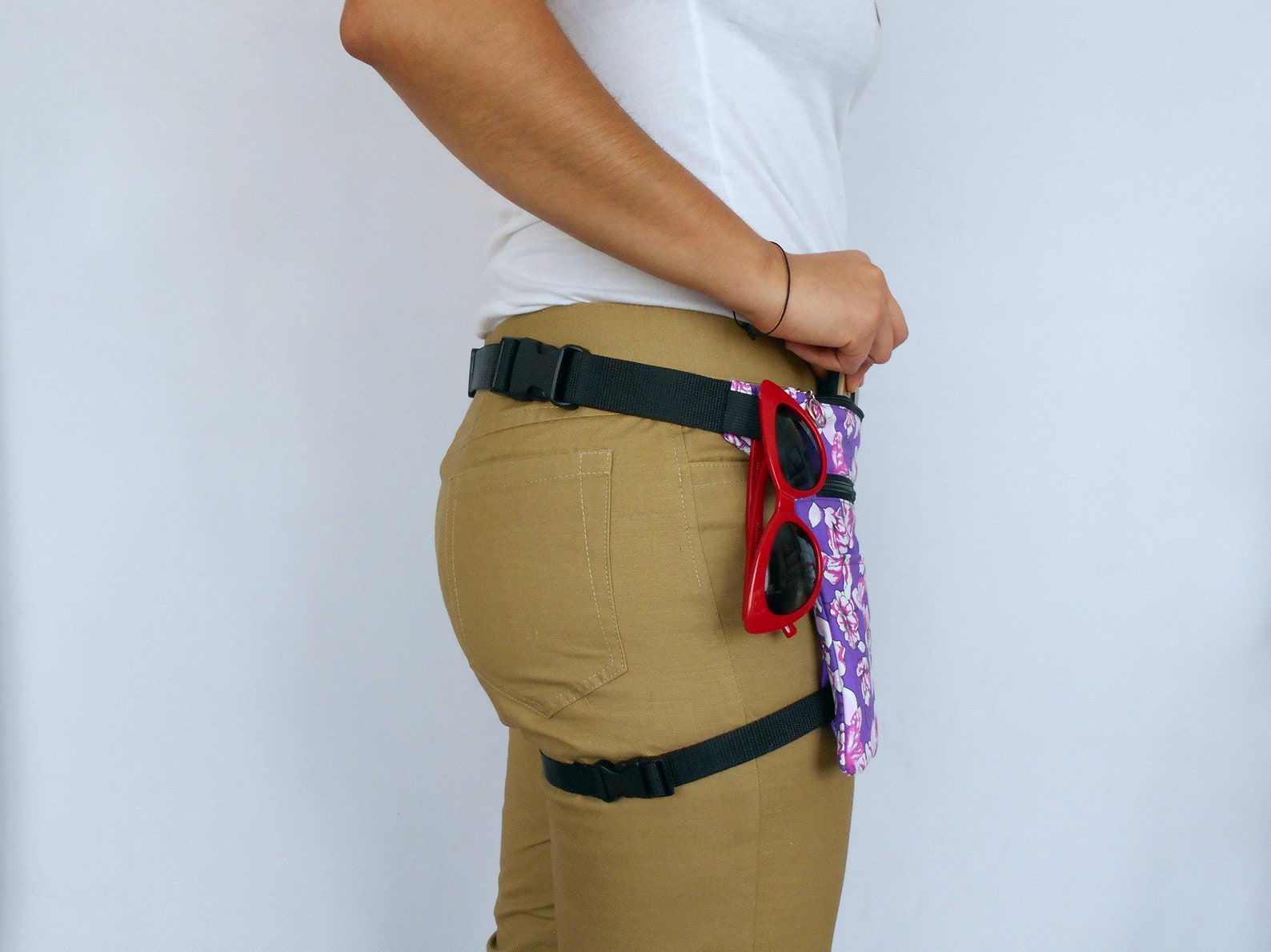 Floral Purple Thigh Pack Detachable Leg Strap Pouch - Etsy.de