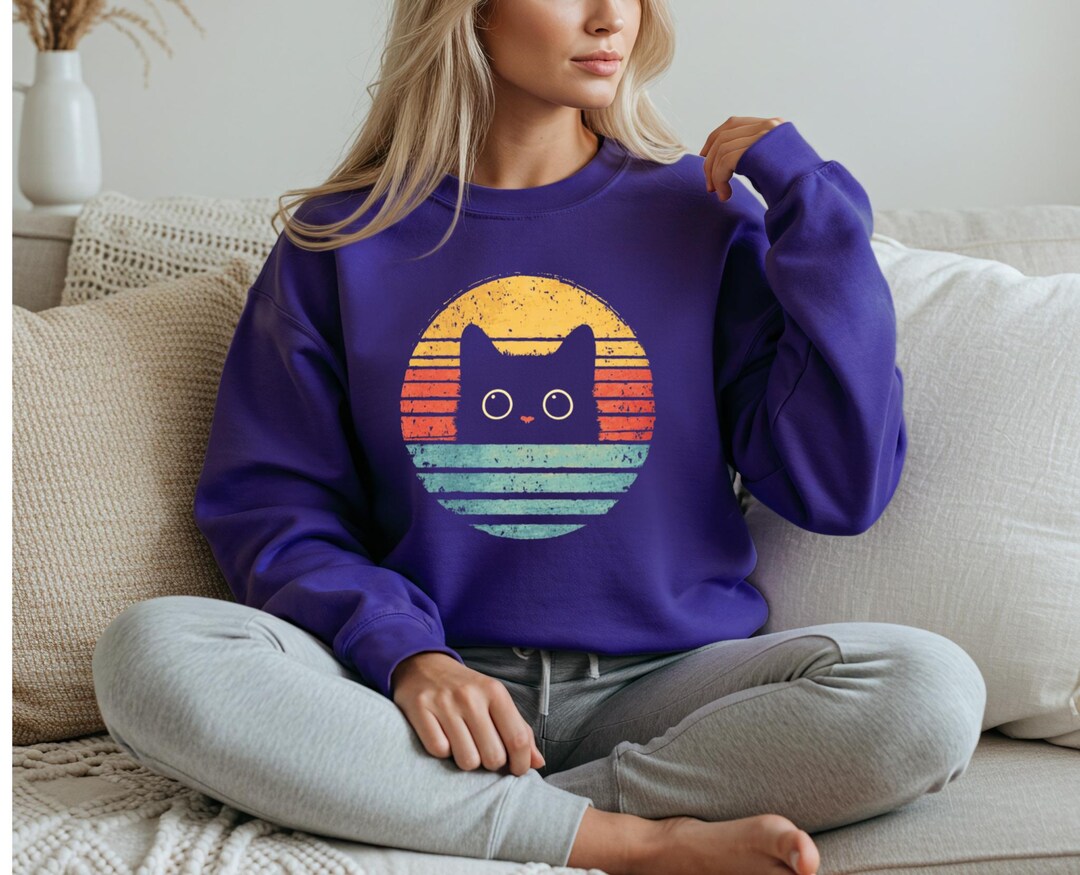 Retro Sunset Kitty Comfort Colors Shirt, Funny Cat Lover Gift - Etsy UK