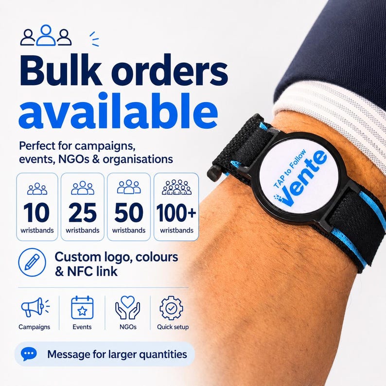 Custom NFC Wristband for Events & Campaigns | Personalised Party Favour ...