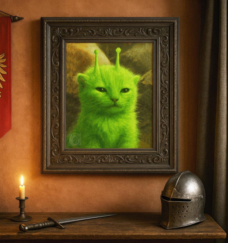 Glorp Cat Meme Art, Meme Painting, Digital Wall Art, Funny Animal ...