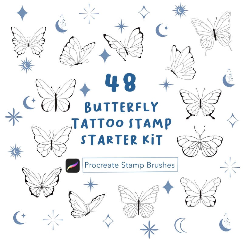 Butterfly Canvas Stamps - Etsy UK