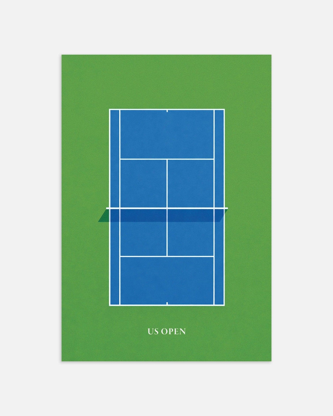 US Open Poster - Minimal Tennis Court Blue and Green Art Print - Etsy