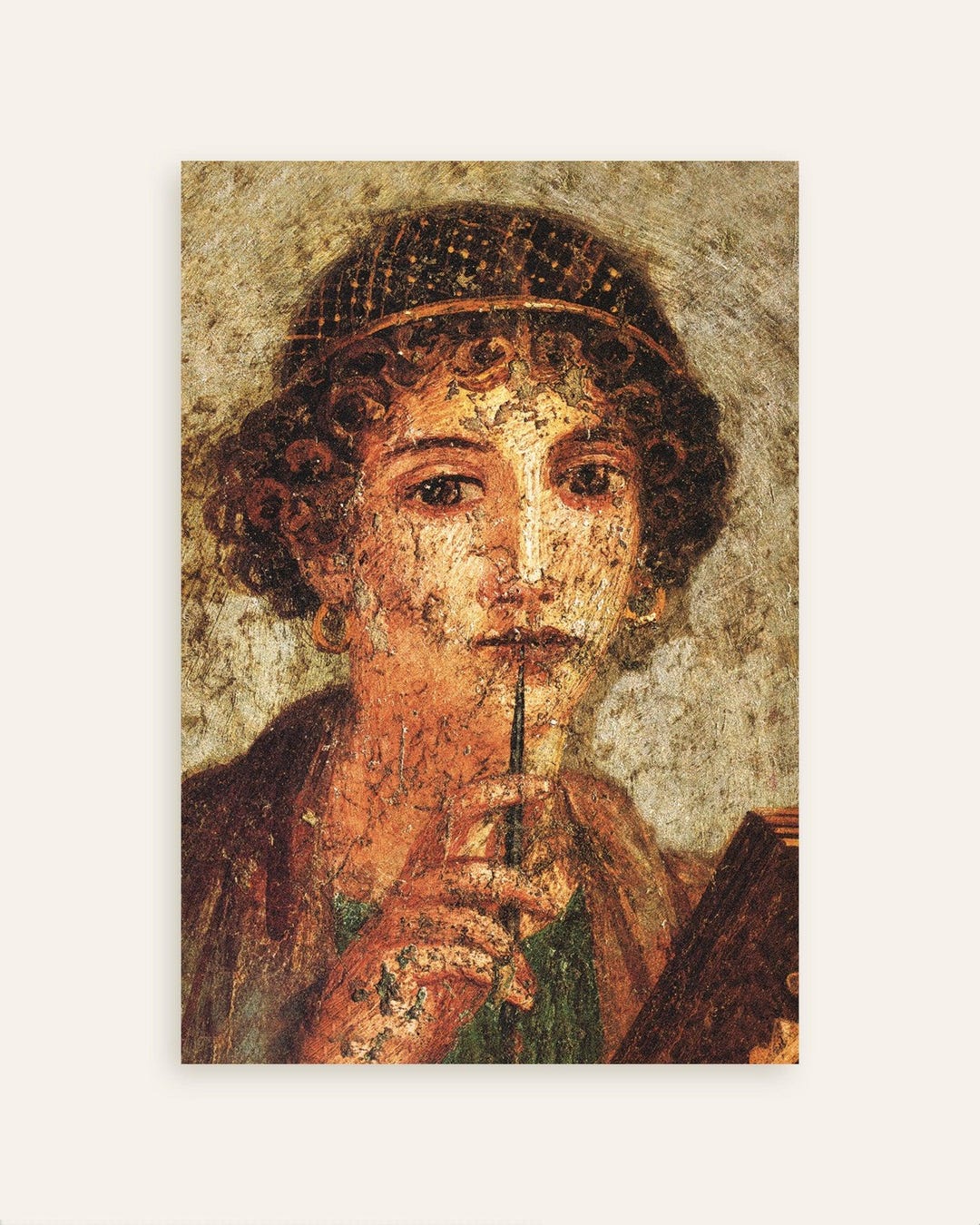 Sappho Face Detail Poster Pompeii Fresco Art Print Ancient Rome - Etsy