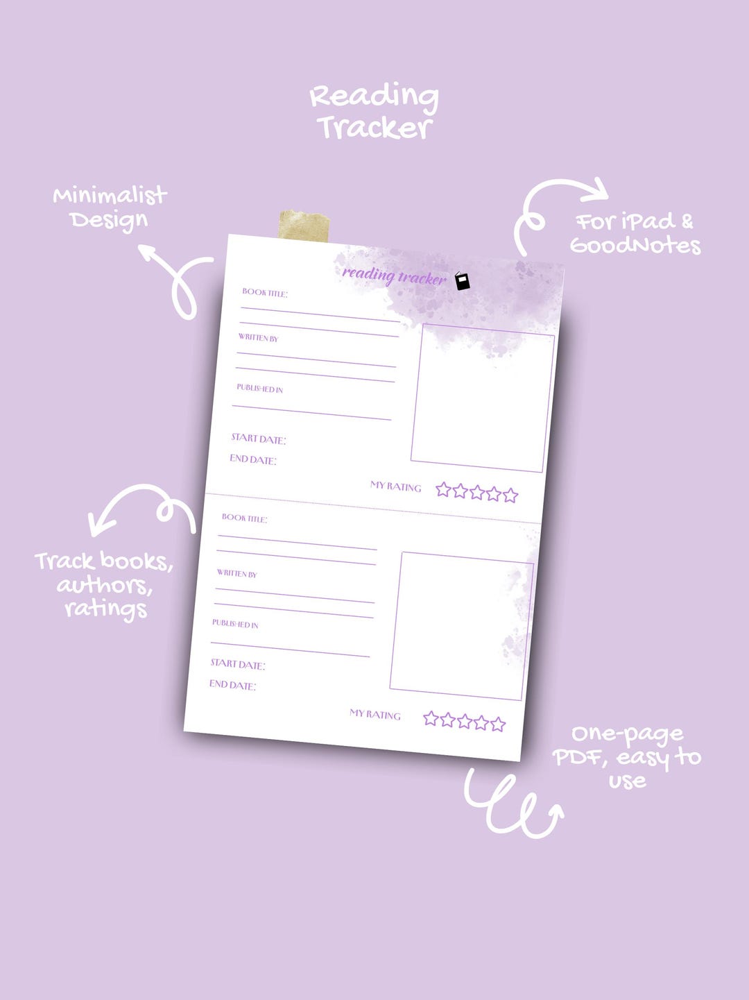 Reading Tracker | Minimalist Digital Template for iPad & Goodnotes - Etsy