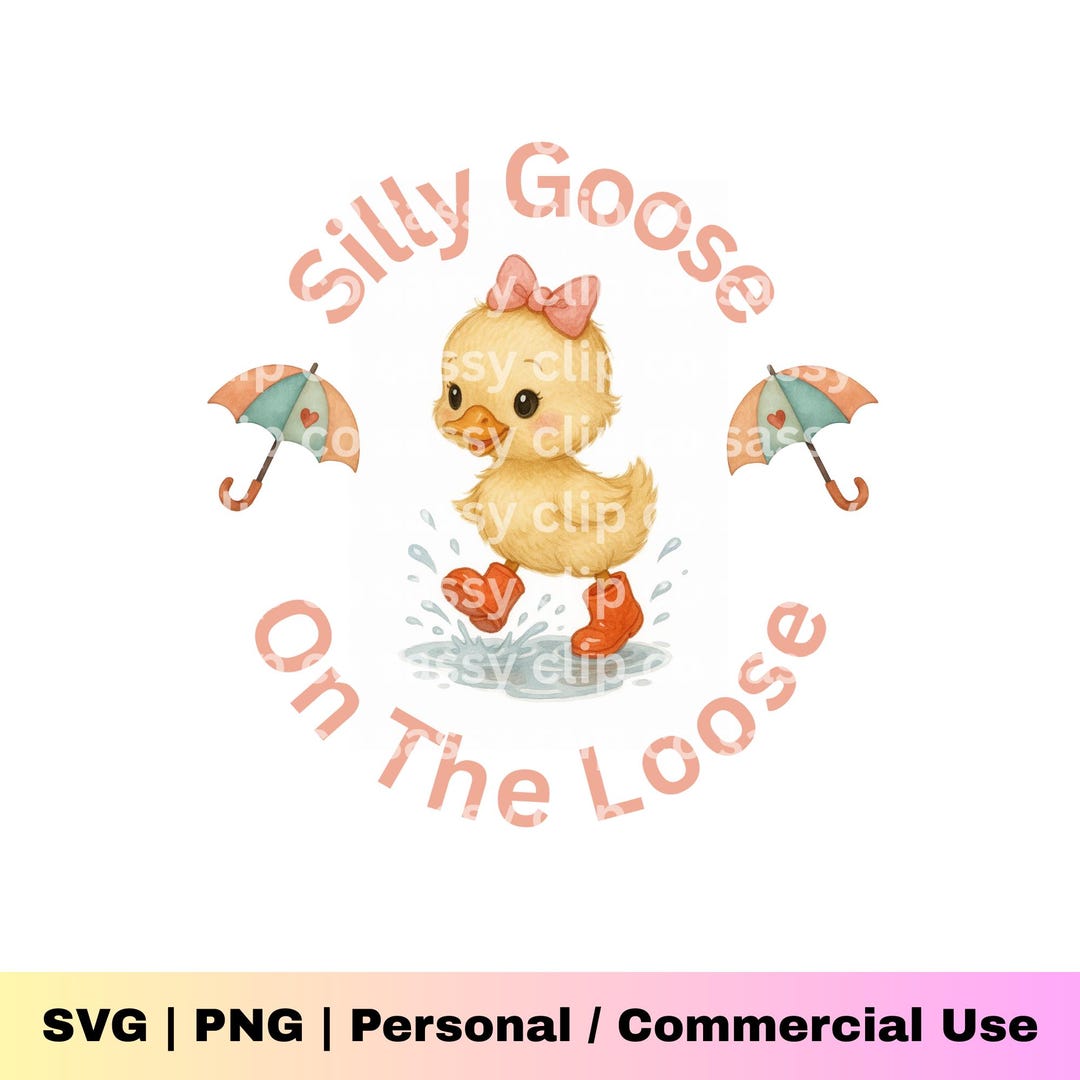 Silly Goose SVG | Goose on the Loose PNG | Funny Animal Clipart for ...