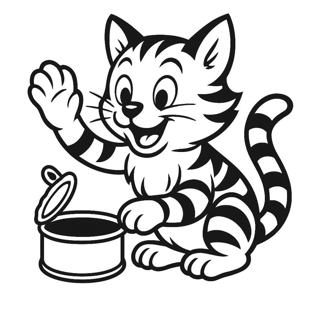 Cat With Can of Food - Recycle Aluminum Cans PNG SVG - Etsy