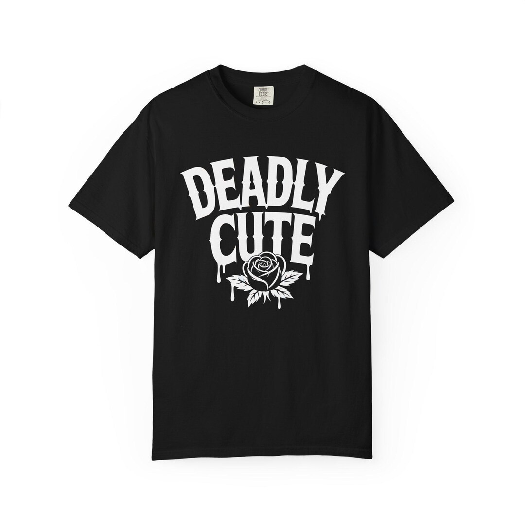 Deadly Cute Gothic T-shirt, Black and White Chola Punk Zine Tee for ...