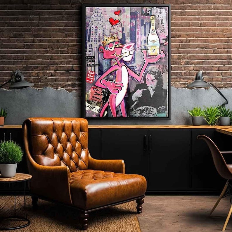 Pink Panther Art Canvas Painting Poster and Print Inspiring Pop Art ...