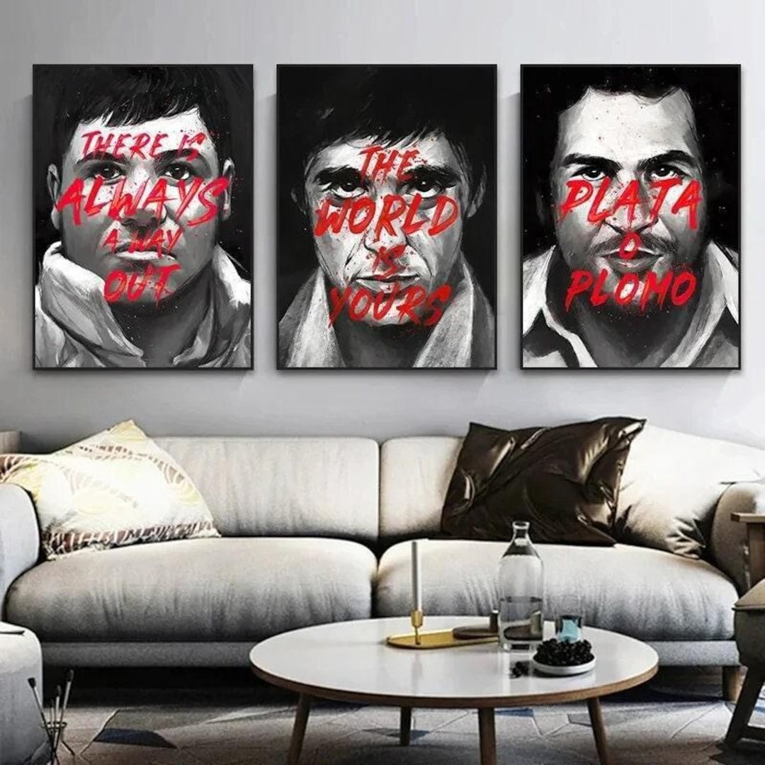 Classic Movie Pablo Escobar X Tony Montana X El Chapo Quotes Wall Art ...