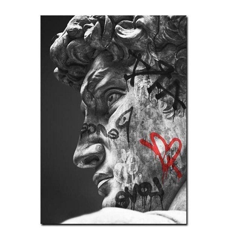 Vintage Classical Graffiti Art Statue Love Canvas Wall Art Paintings ...