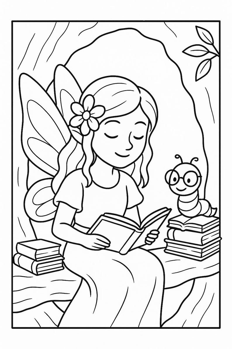 Easy Fun Fairy Coloring Book for Kids - Etsy