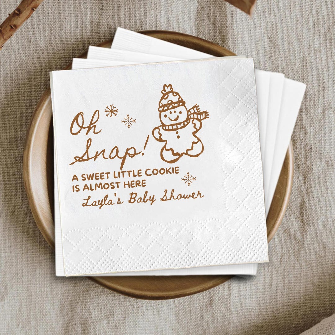 Personalized Gingerbread Baby Shower Napkins: Custom Winter Sprinkle - Etsy