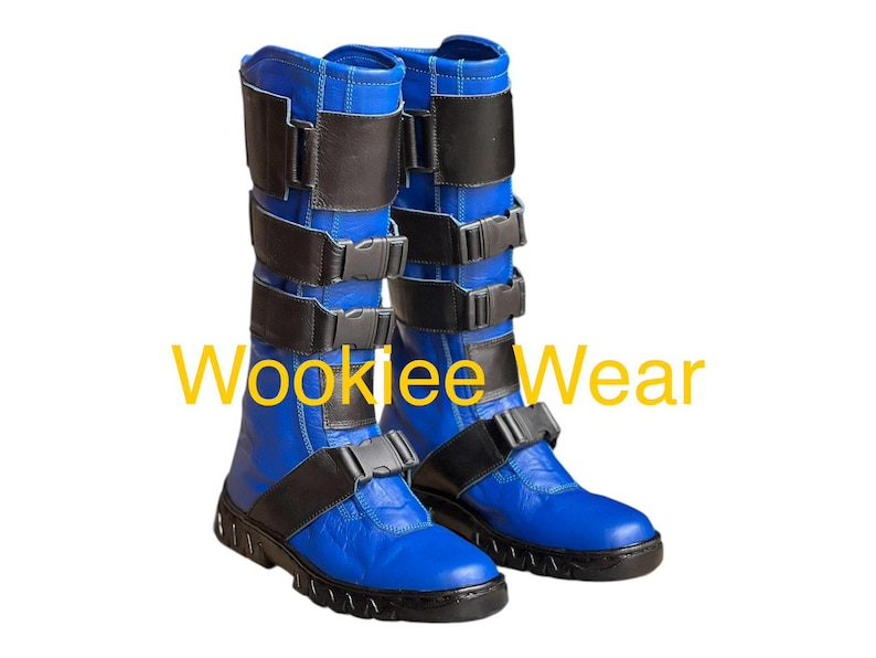 Hero Inspired Blue Cosplay Leather Boots – Custom Handmade Hero Boots ...
