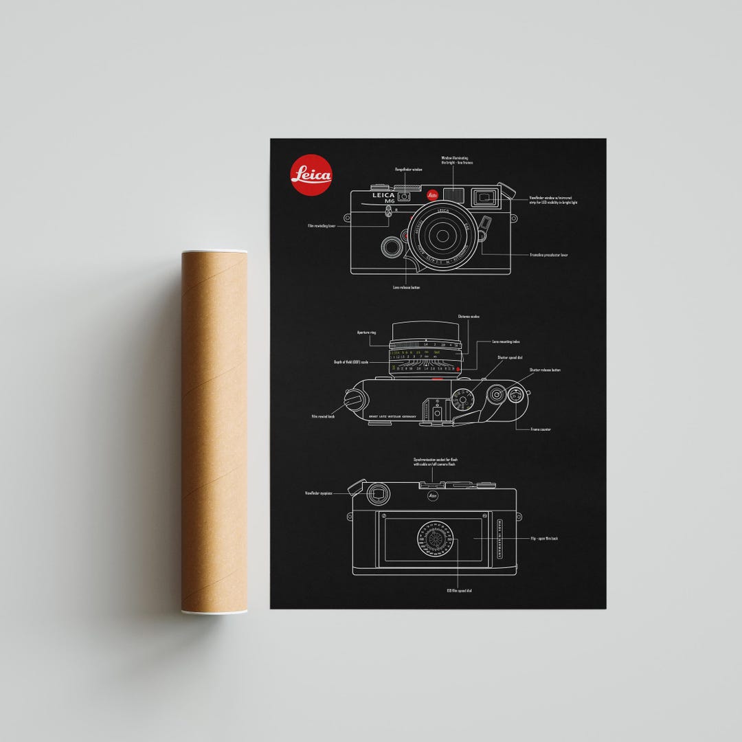 LEICA M6 Poster – Retro Film Camera | Minimalist A2 Print | Black ...