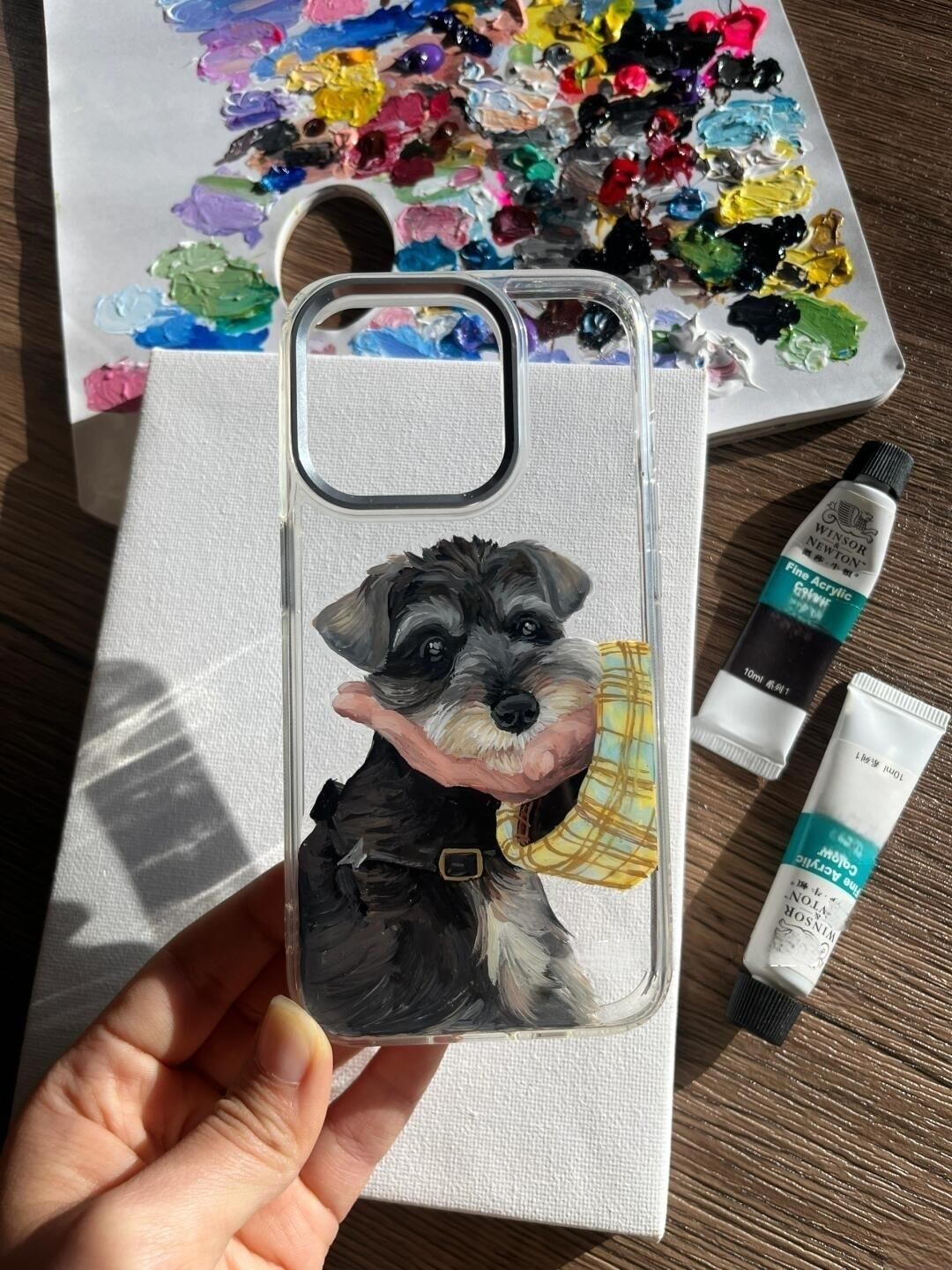 Custom Pet Portrait Phone Case: Hand-drawn Dog or Cat Art Christmas ...