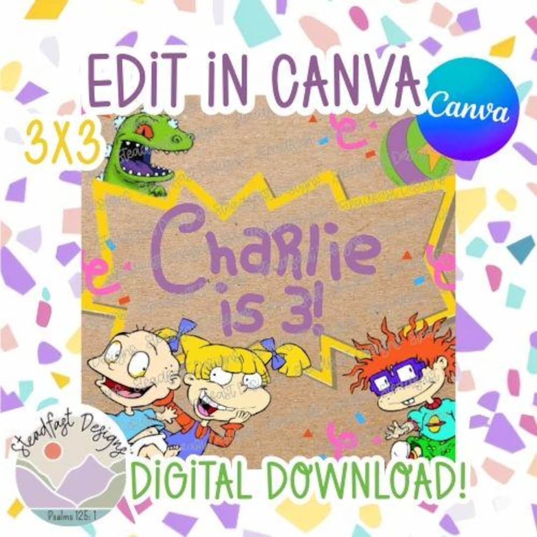 Rugrats Birthday Banner Template | Editable Canva (digital Download) - Etsy