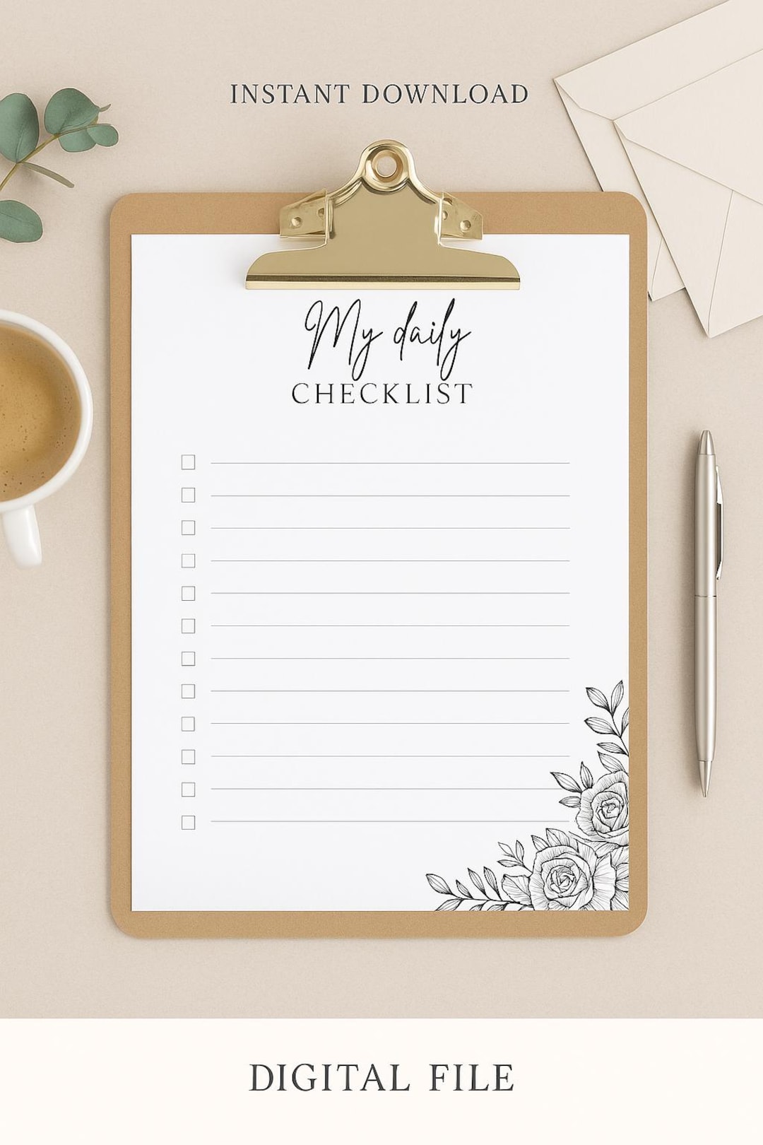 My Daily Checklist (printable PDF) - Etsy UK