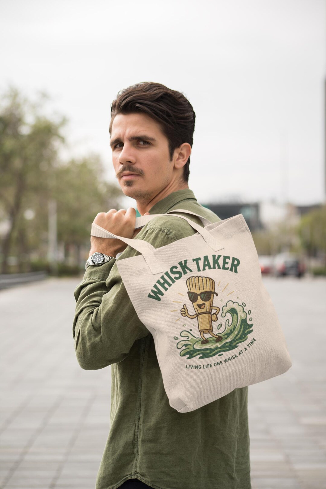 Matcha Tote Bag – Funny Bag With "whisk Taker" Motif | Gift for Matcha ...