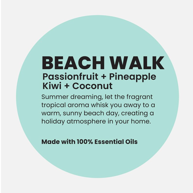 Beach Walk | Passion Fruit + Pineapple + Kiwi + Coconut| | Coconut Wax ...