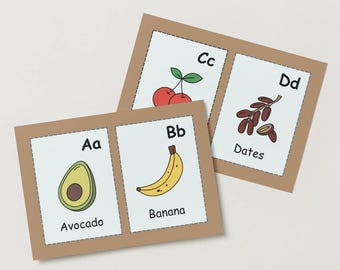 Learn Your Alphabet, Food Alphabet Flashcards, Digital Alphabet ...