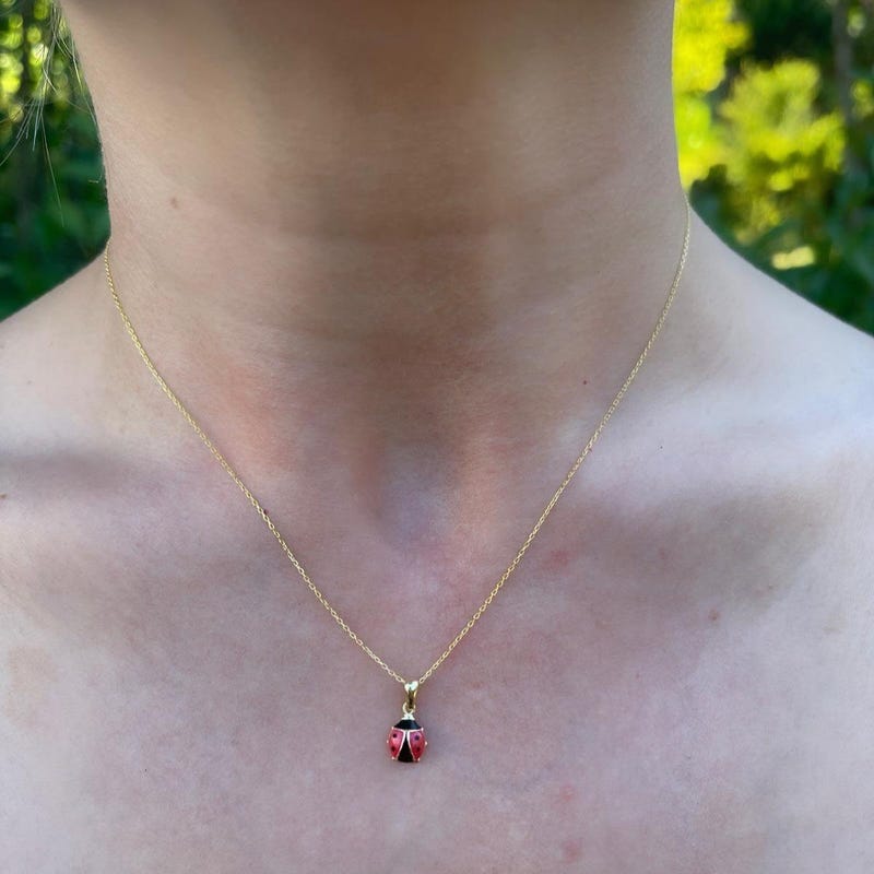 925 Ladybug Necklace - Etsy